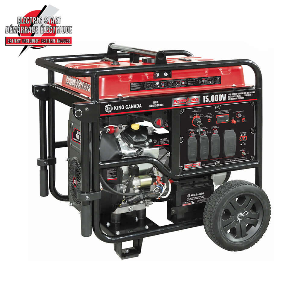 King Canada 15,000W V-TWIN GASOLINE GENERATOR WITH ELECTRIC START - KC